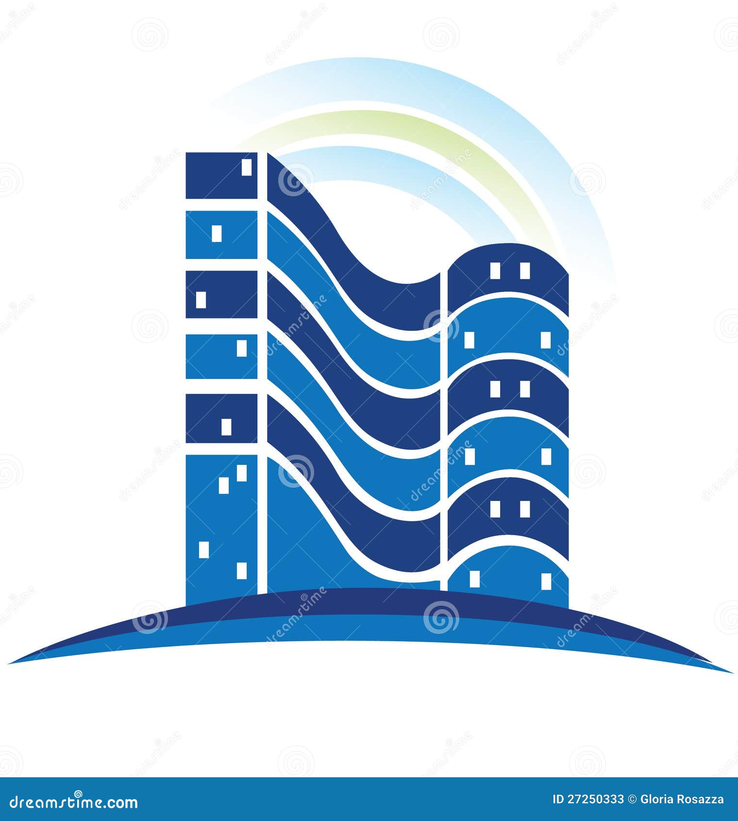 Logo de bleu d'immeubles illustration stock. Illustration of agrafe ...