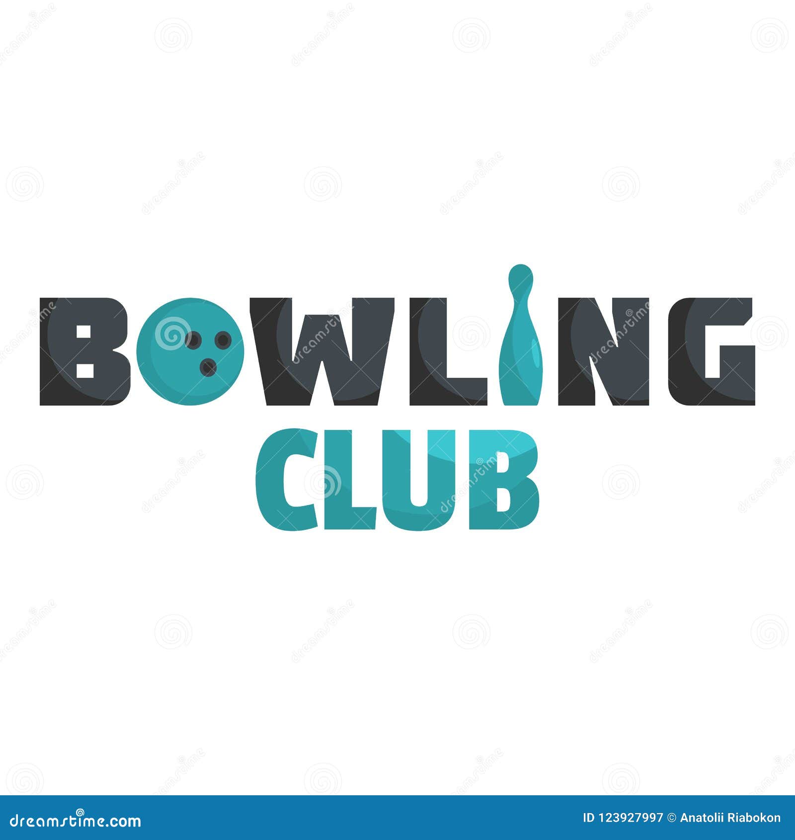 Logo De Boule De Bowling, Style Plat Illustration Stock - Illustration ...