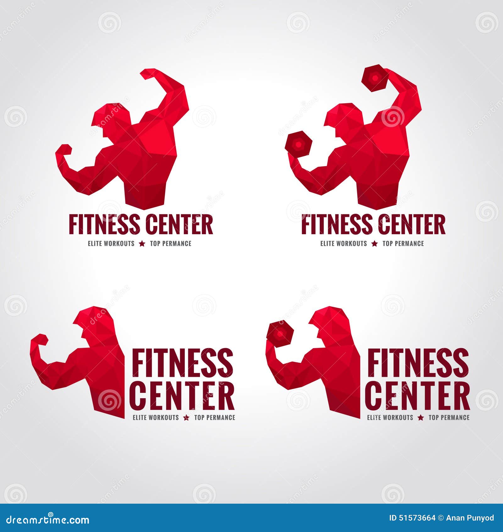 Logo De Centre De Fitness Bas Poly Illustration de Vecteur ...