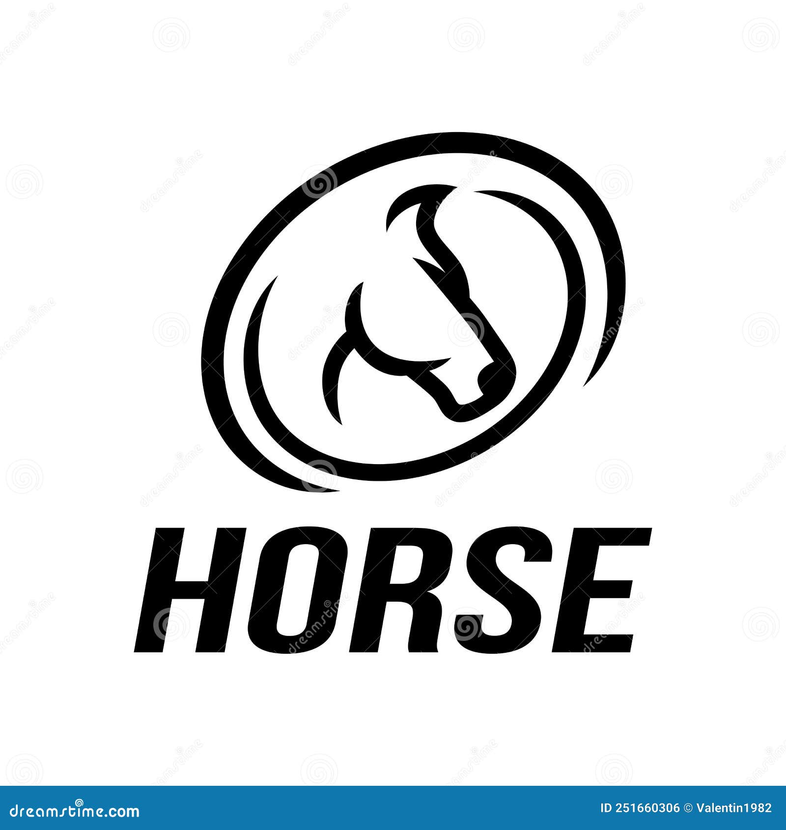 Logo de cheval moderne. illustration de vecteur. Illustration du ...