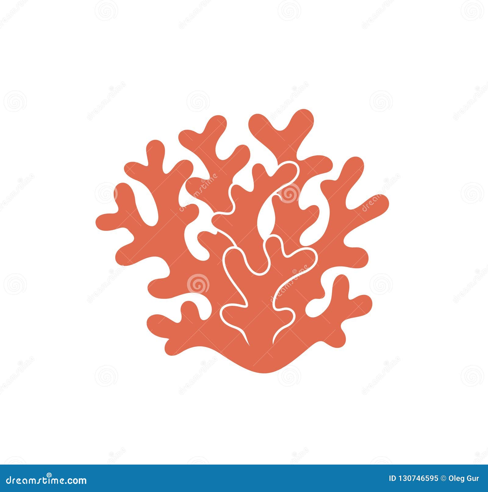 Logo De Corail Corail D'isolement Sur Le Fond Blanc Illustration de ...