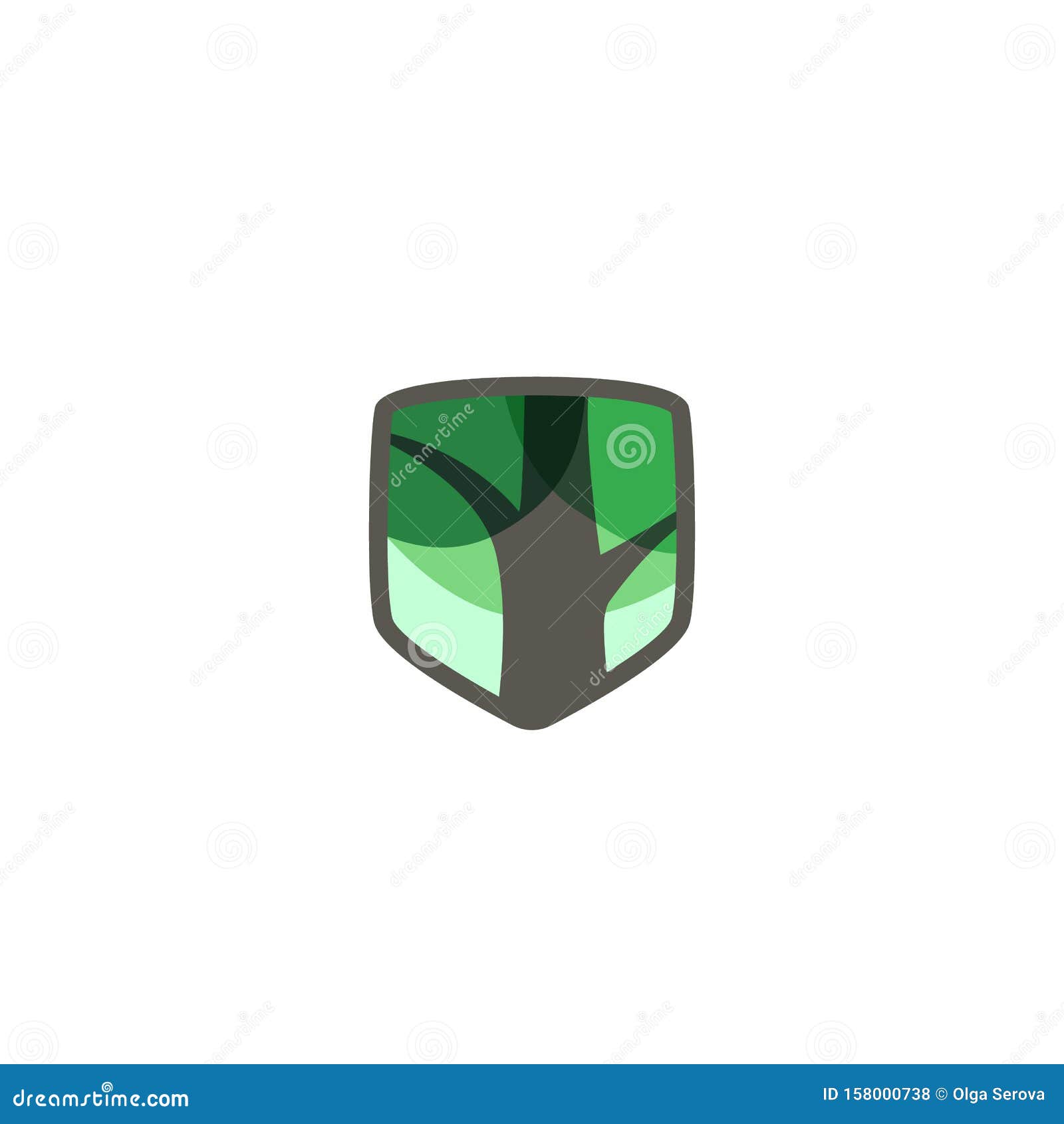 Logo De Defensa Forestal Plana En Forma De Escudo Ilustración del ...