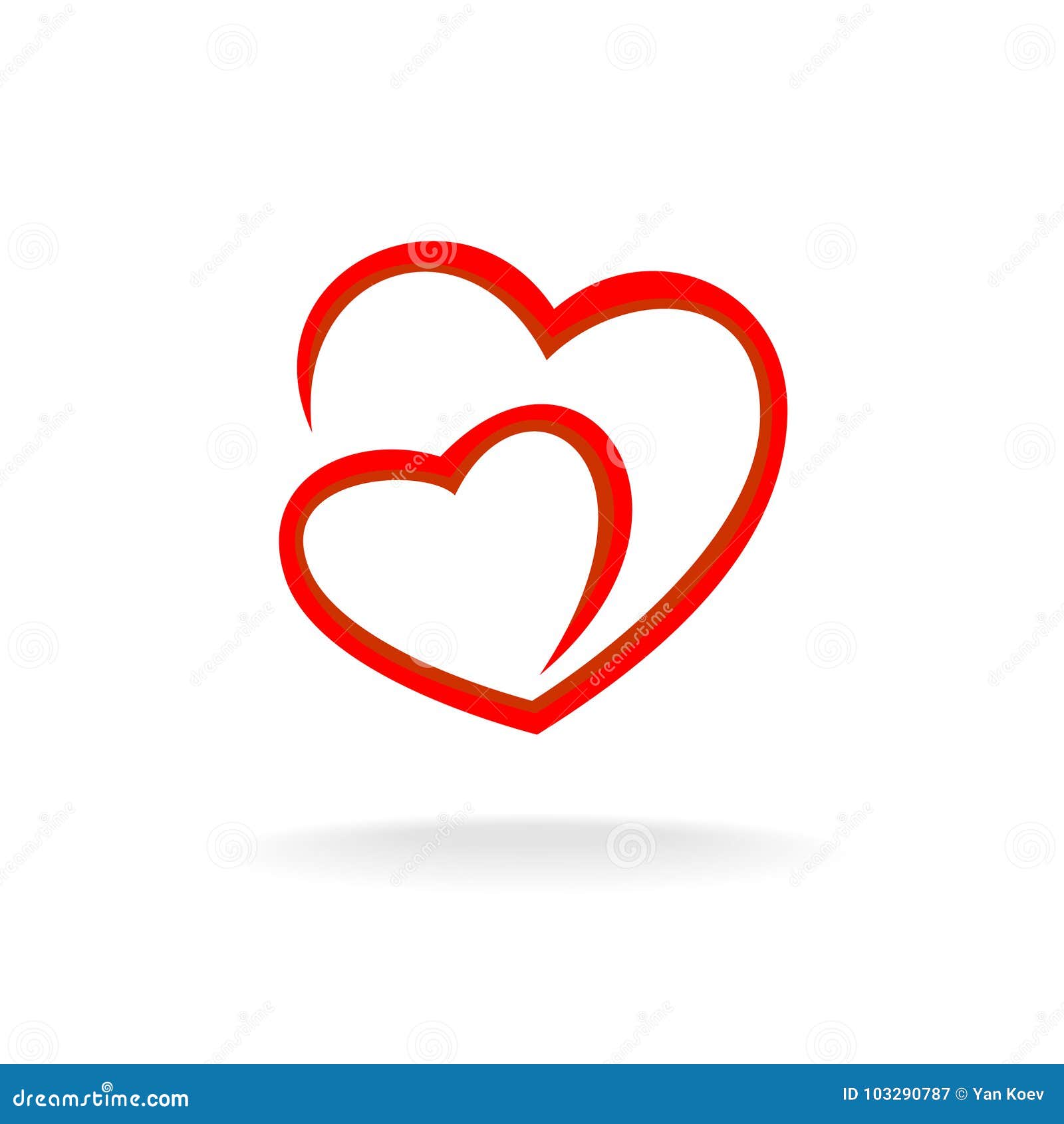 Logo Deux Coeurs Un Amour Deux Coeurs Liés L'un à L'autre Logo