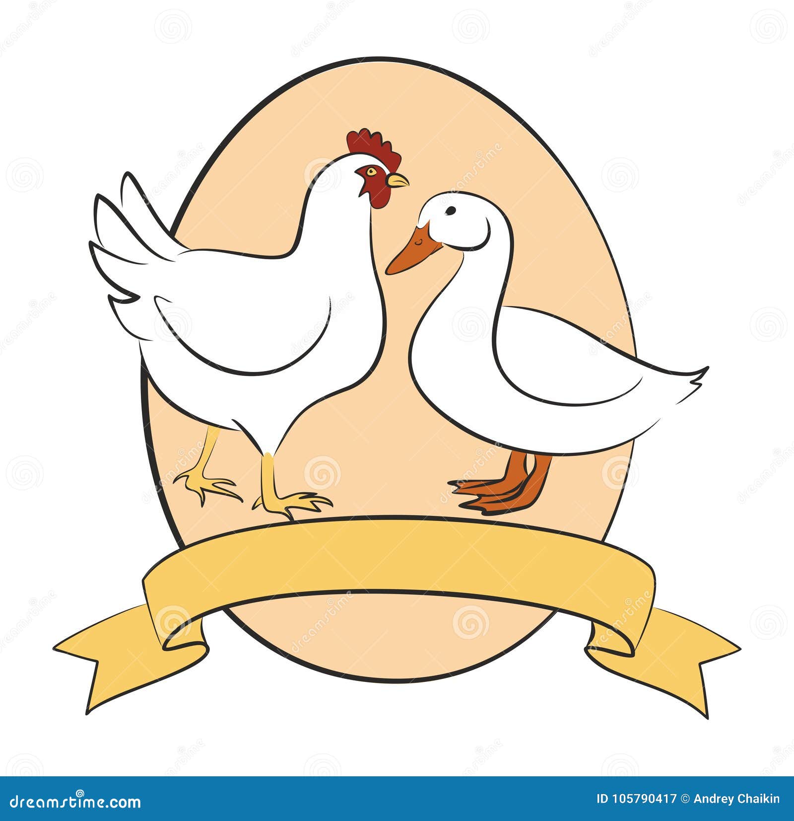 Logo de ferme avicole illustration de vecteur. Illustration du canard ...