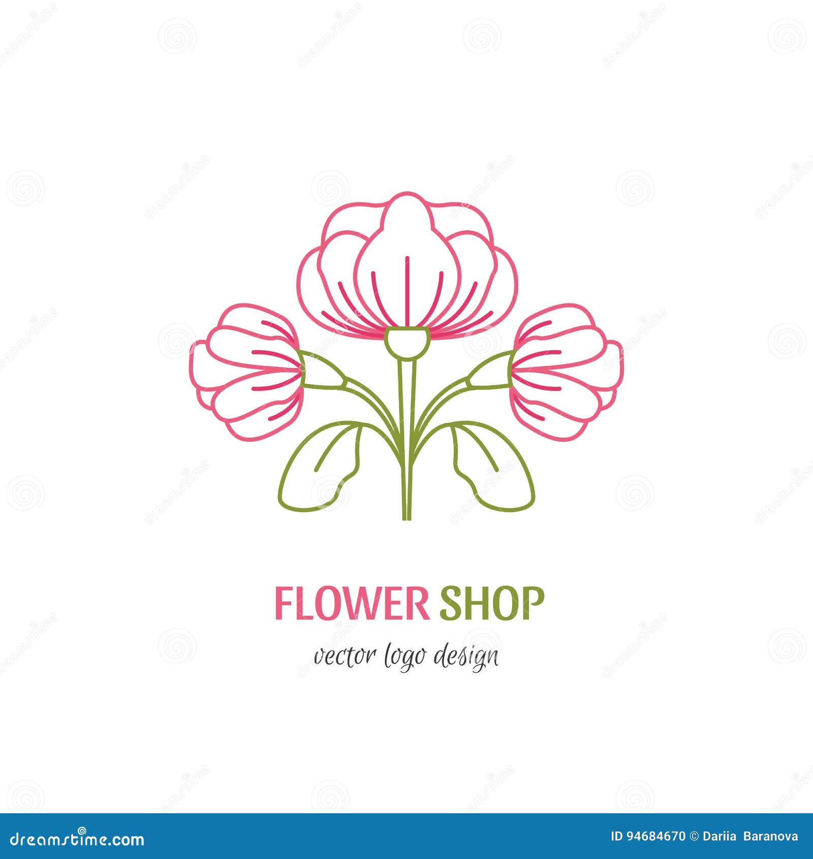 Logo de fleuriste illustration de vecteur. Illustration of linéaire ...