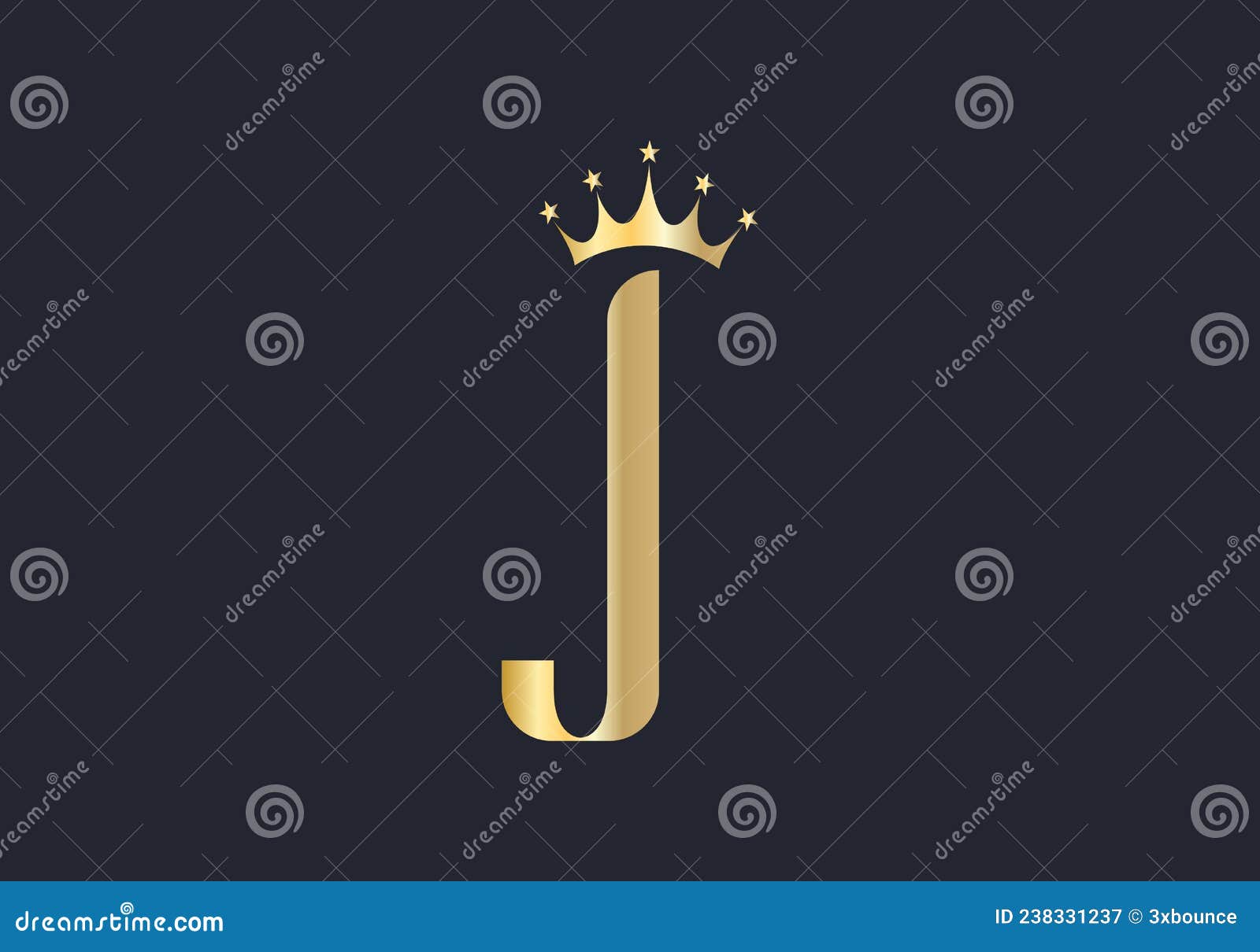 Logo De J Con Corona. Corona Con Letra J Y Concepto De Lujo Ilustración ...