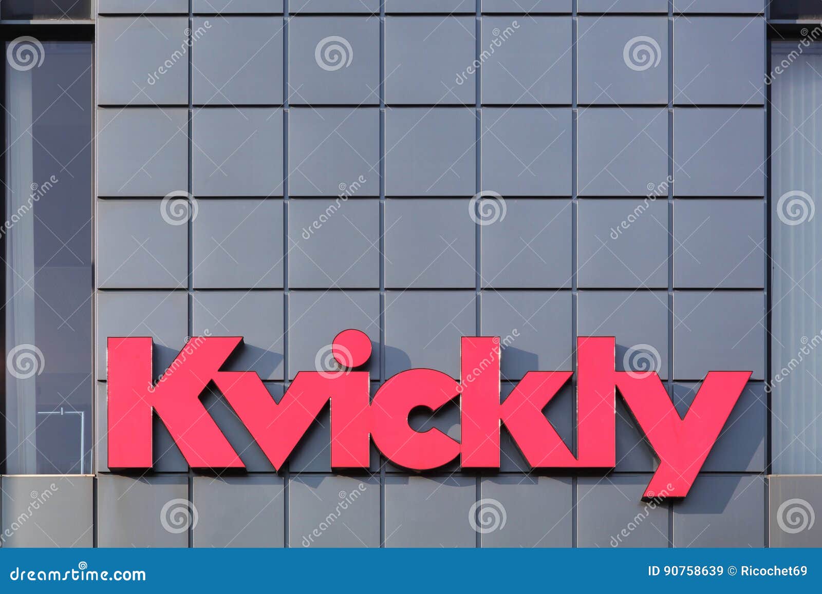 Logo de Kwickly sur un mur image stock éditorial. Image du réseau - 90758639