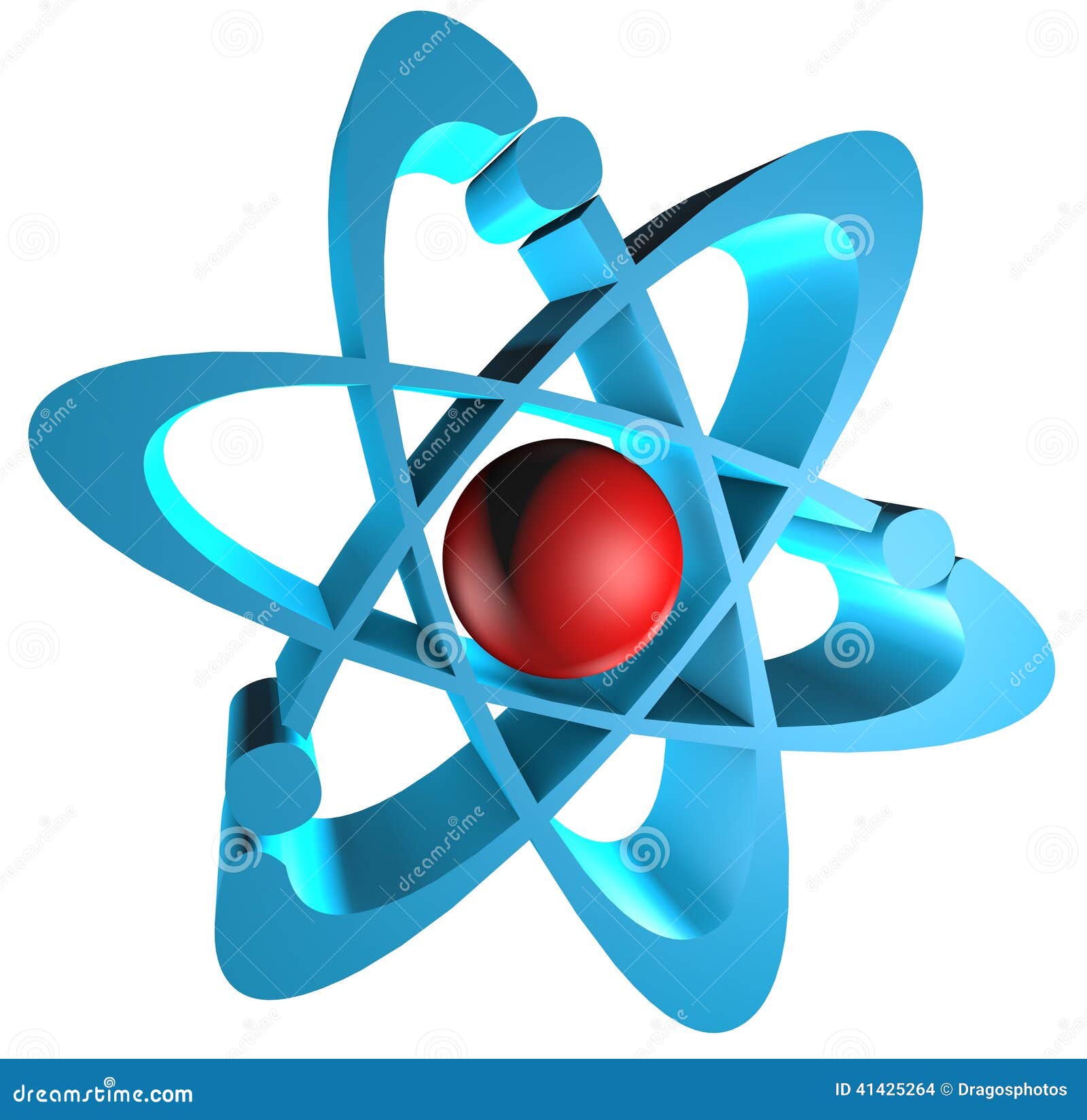 Logo de l'atome 3D illustration stock. Illustration du symbole - 41425264