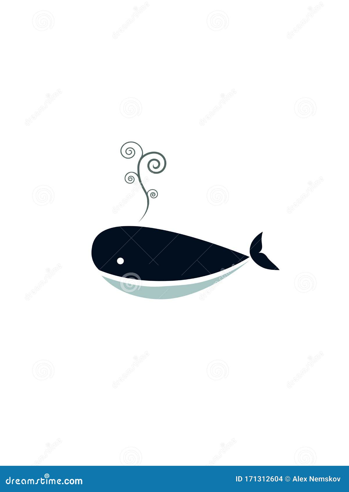 Logo De La Ballena En Fondo Blanco Ilustración del Vector - Ilustración ...