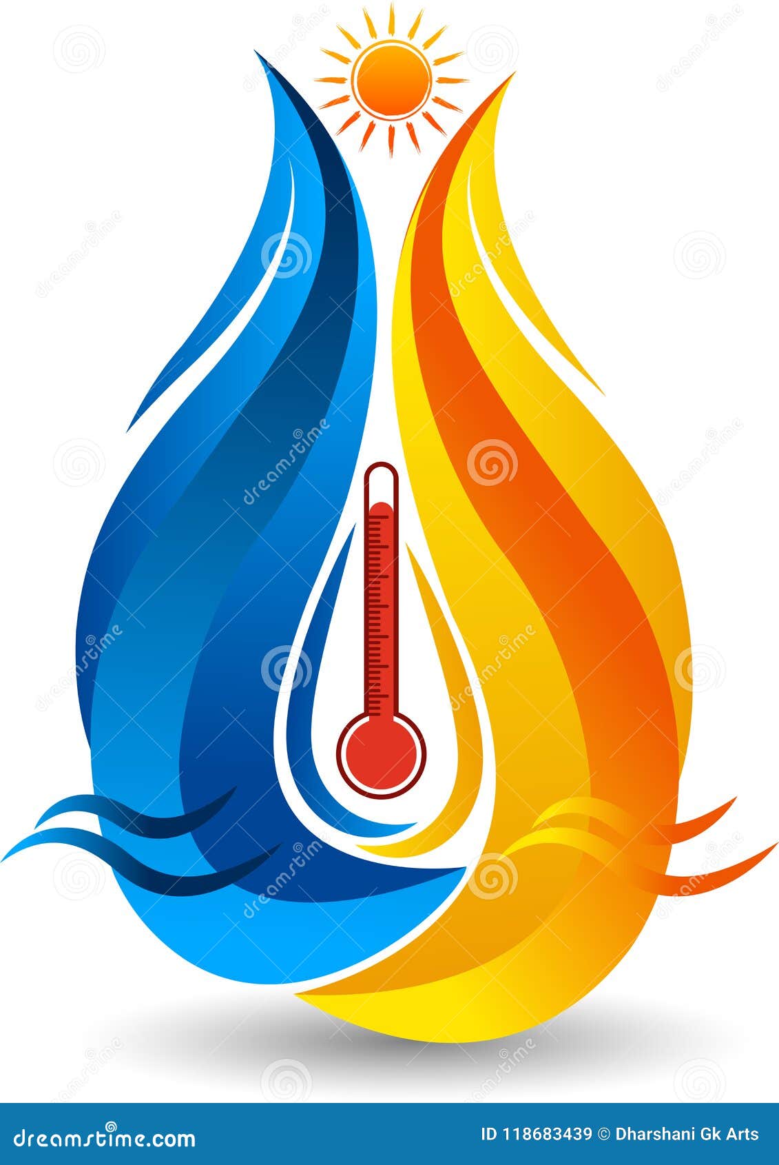 Logo De La Chaleur Et D'eau Froide Illustration de Vecteur ...