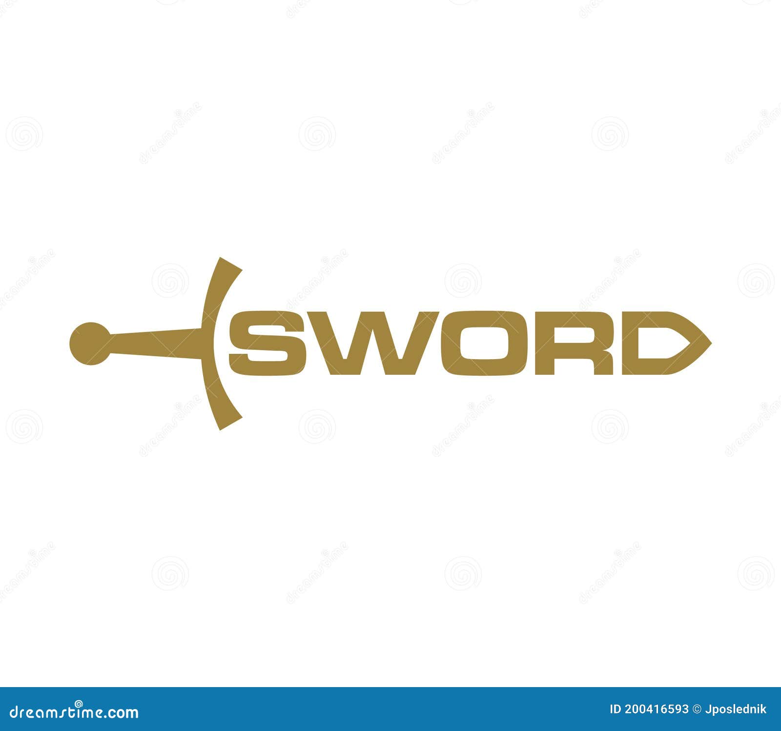 Logo De La Espada Dorada Hecho De Letras Arma Blanca Ilustración del ...