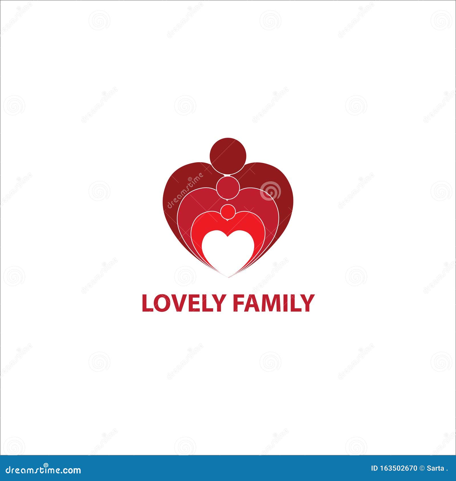 Logo De La Familia De Amor En Capas Rojas Stock De Ilustración Ilustración De Industrias