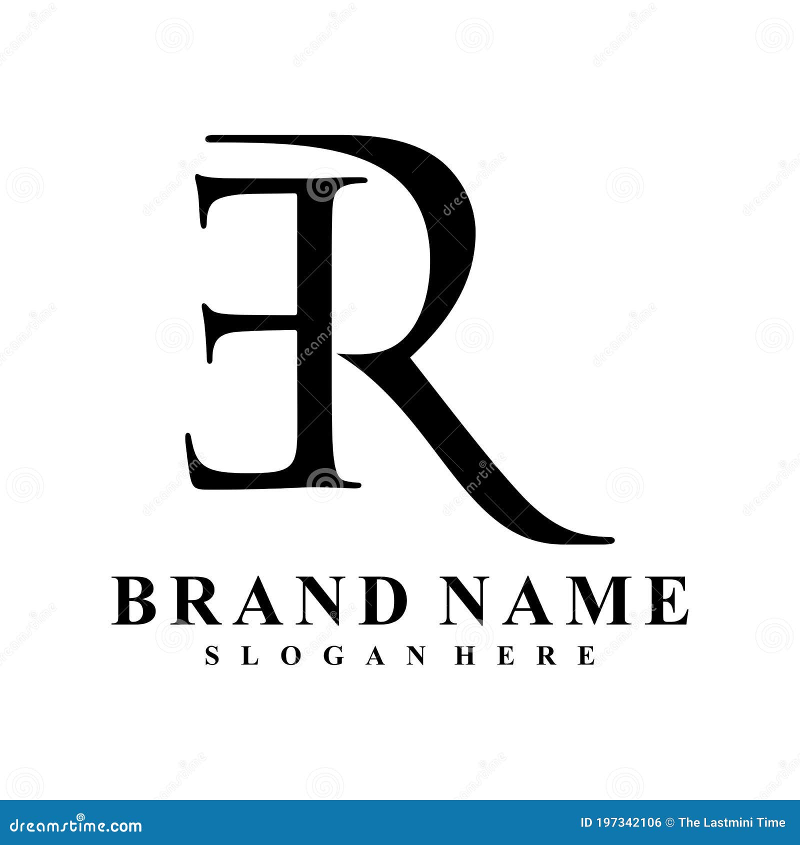 Logo de la letra E y R ilustración del vector. Ilustración de icono ...