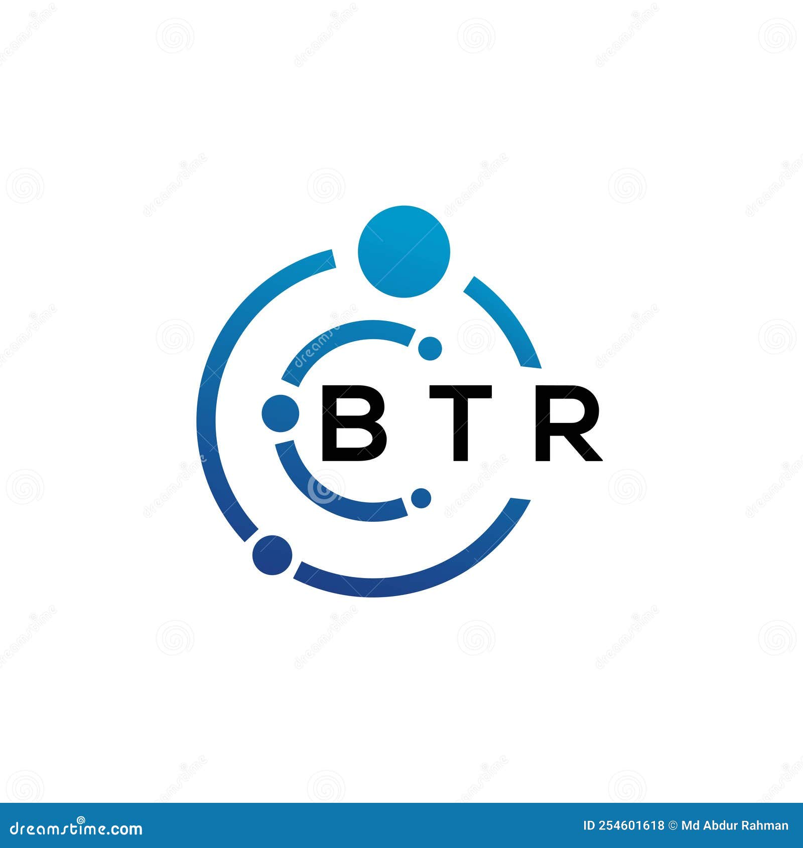 Logo De Lettre Btr Sur Fond Blanc. Concept De Logo De Lettre De Lettre ...