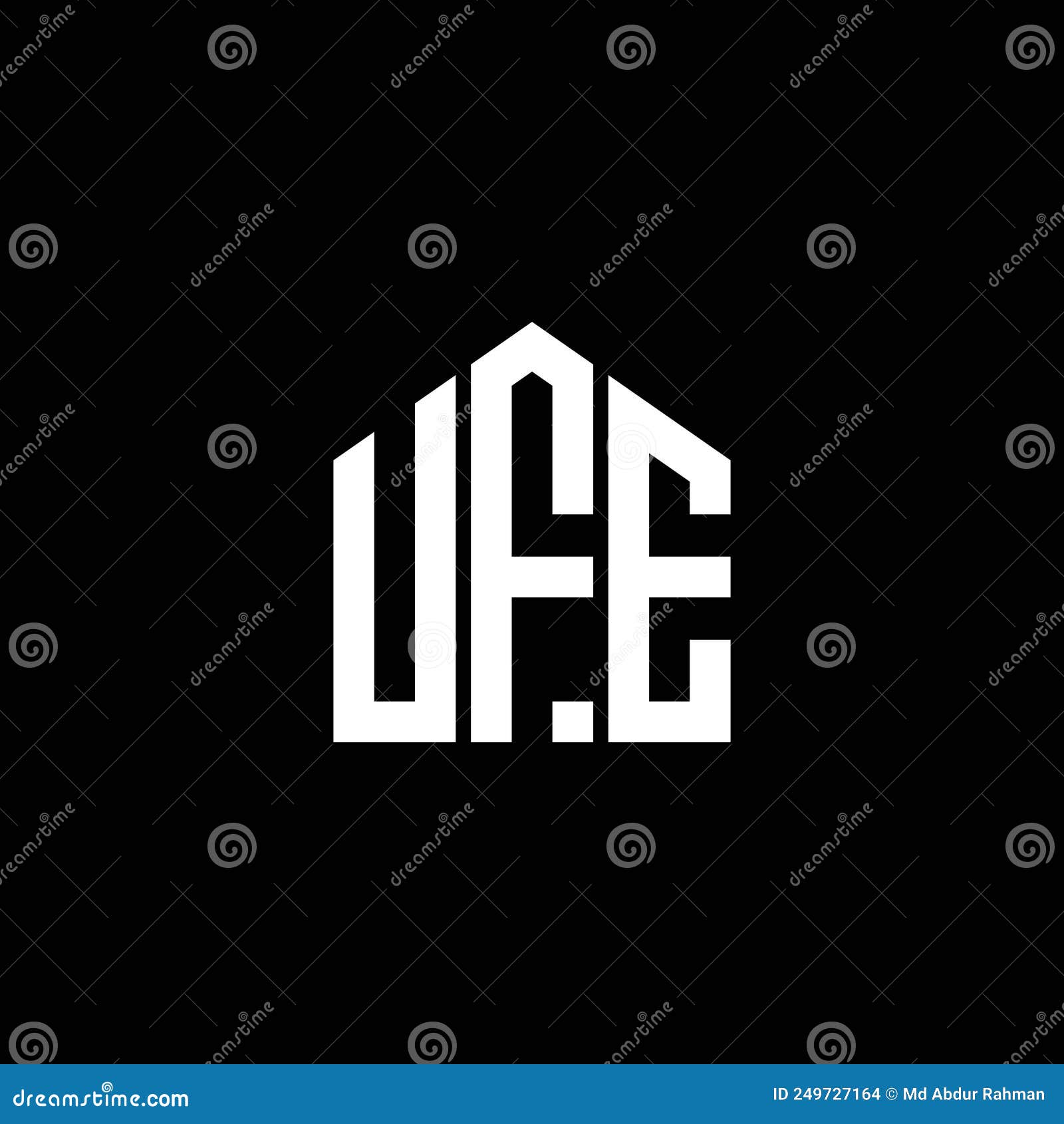 Logo De Lettre D'ufe Conception Sur Fond Noir. Concept De Logo De ...