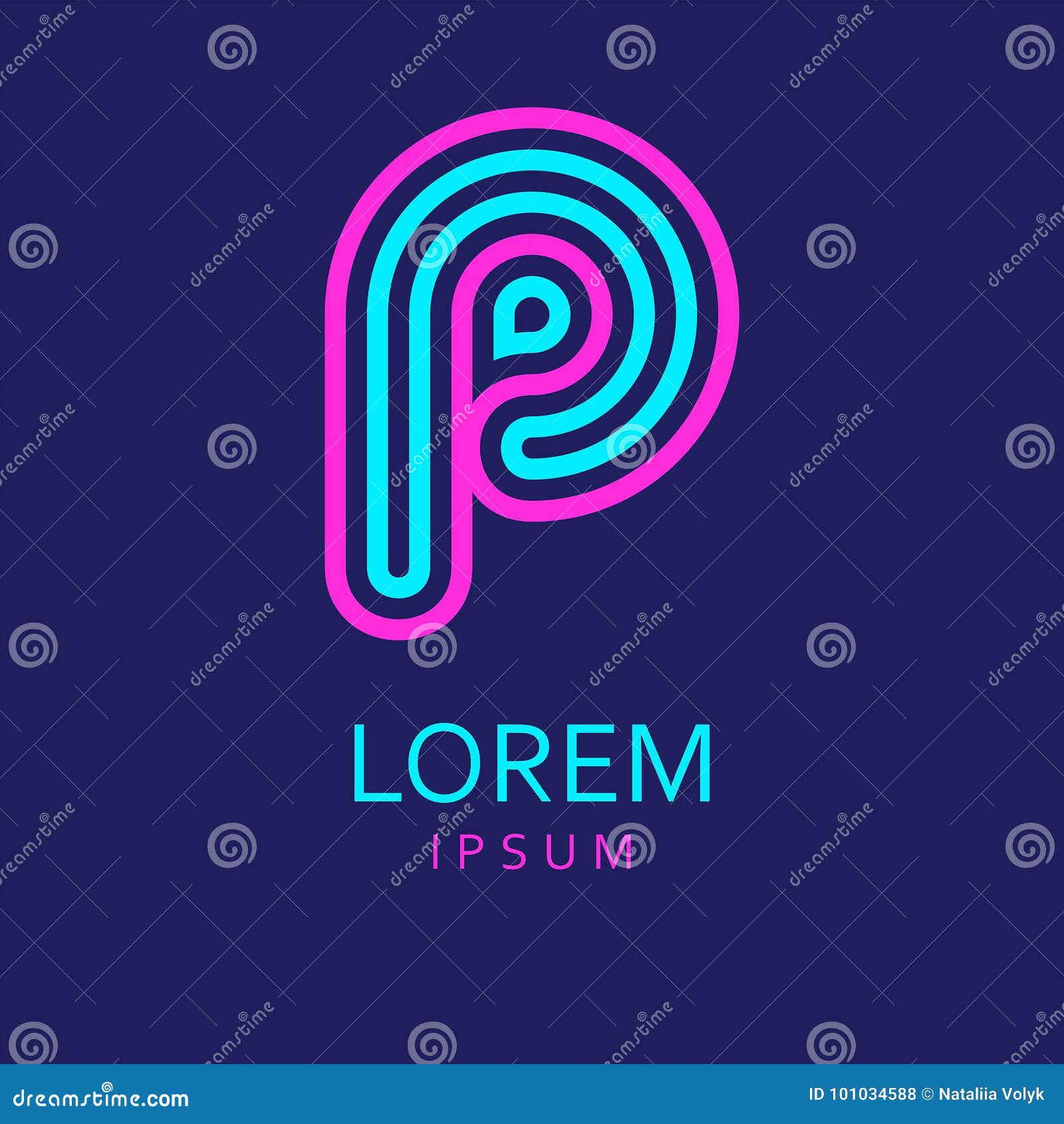 Logo De Lettre De P Graphisme De Vecteur Illustration de Vecteur ...