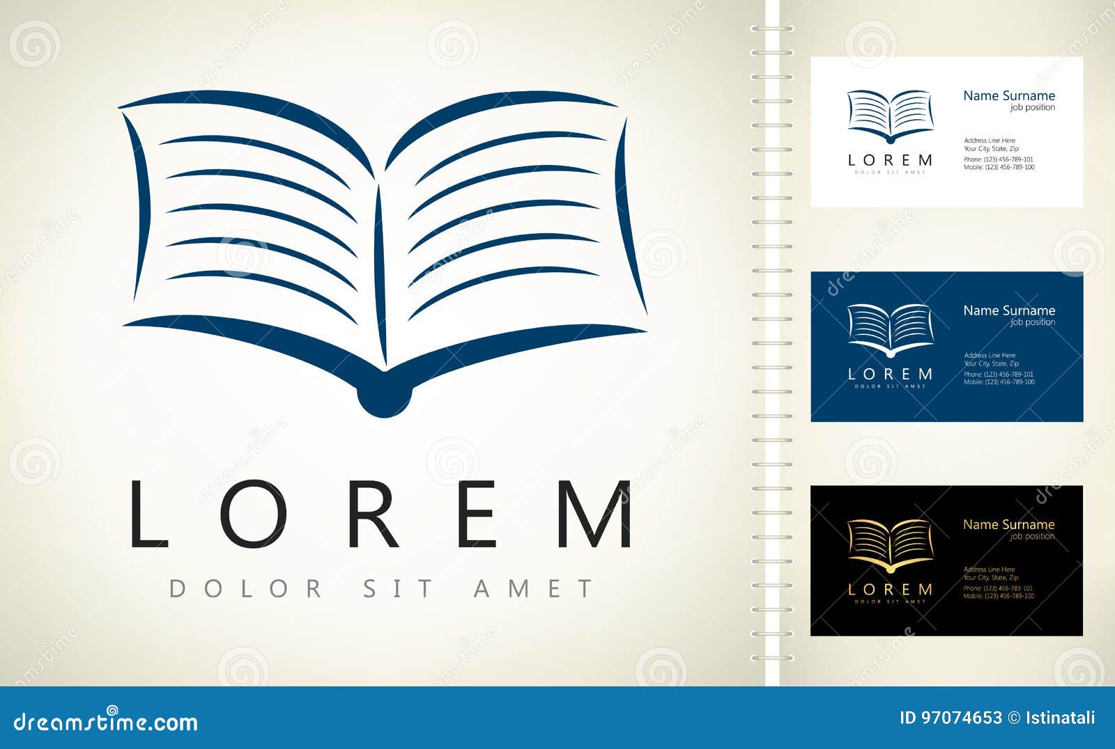 Logo de livre illustration de vecteur. Illustration du symbole - 97074653