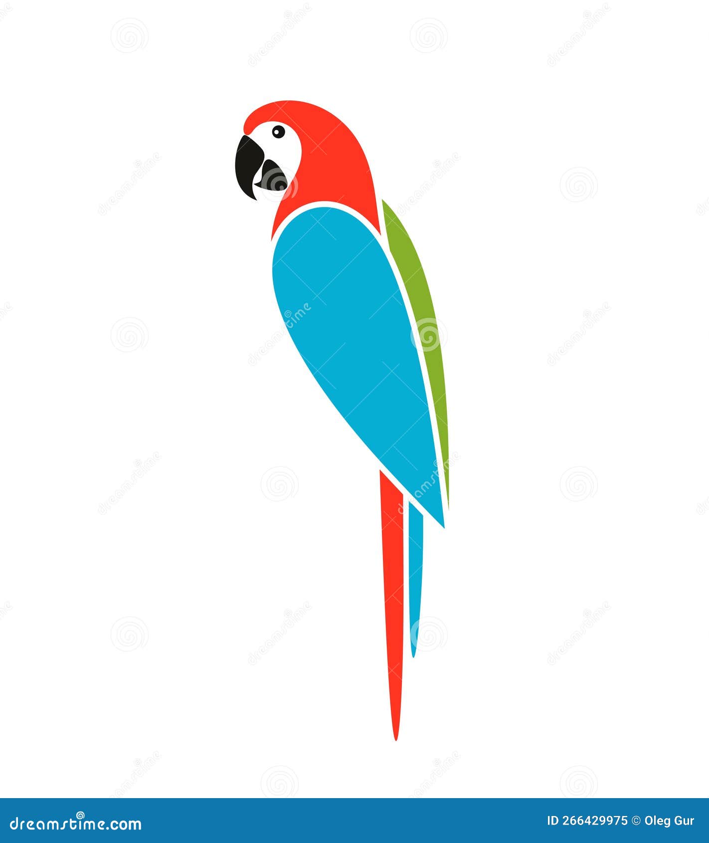 Logo De Loro Macaw. Loro Aislado Sobre Fondo Blanco Ilustración del ...
