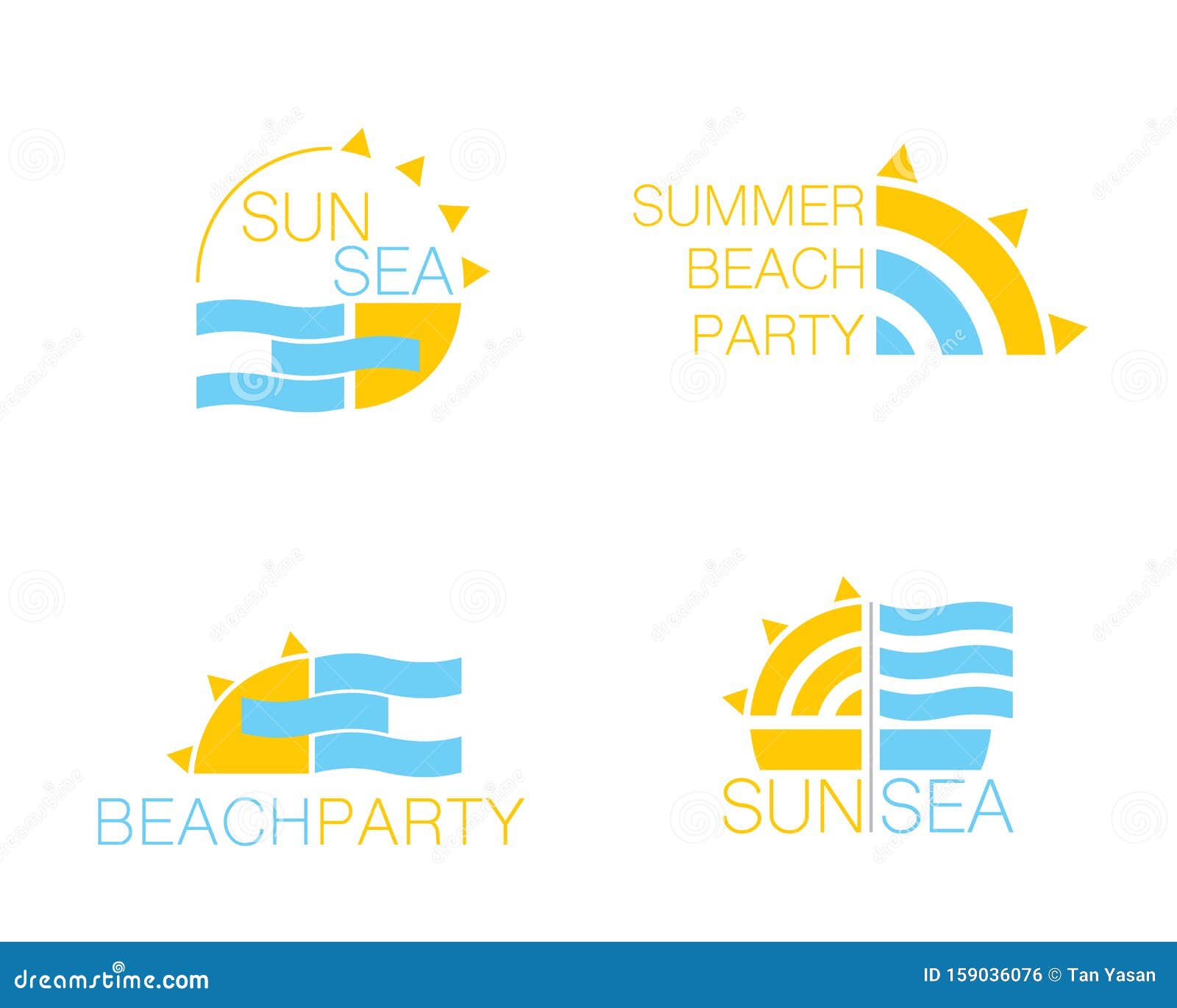 Logo De Los Vectores De Sol Y Mar Ilustración del Vector - Ilustración ...