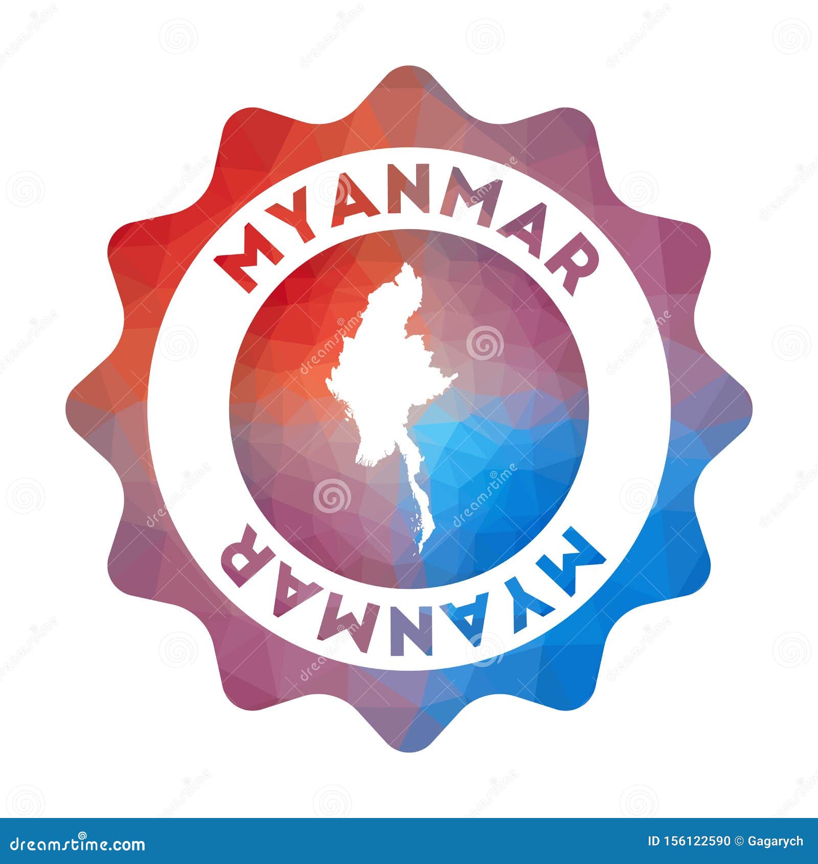 Logo de Myanmar low poly ilustración del vector. Ilustración de silueta ...