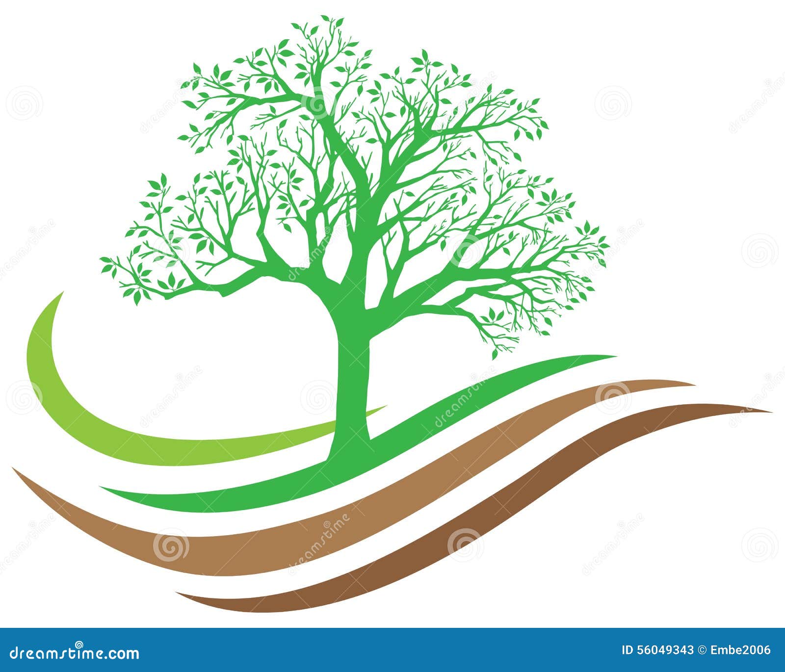 Logo de nature d'arbre illustration de vecteur. Illustration du coffre ...