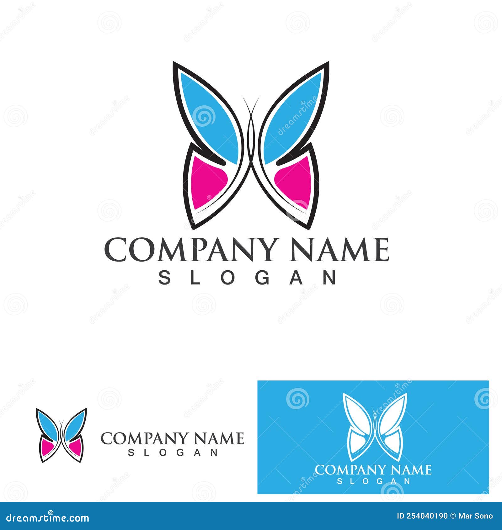 Logo de papillon illustration stock. Illustration du coloré - 254040190