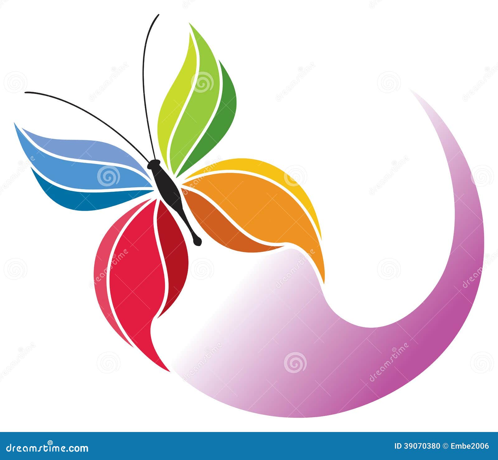 Logo de papillon illustration de vecteur. Illustration du facile - 39070380