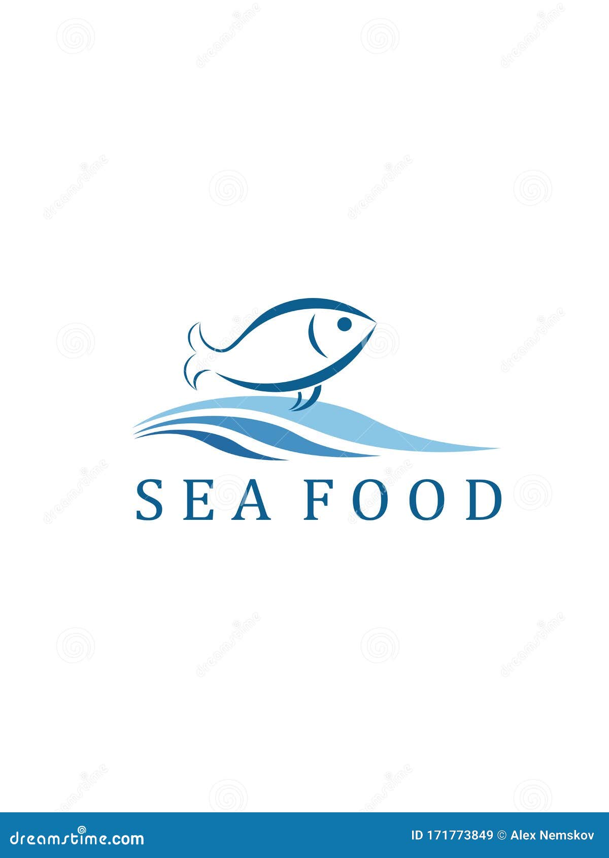 Logo De Peces En Un Fondo Blanco Stock de ilustración - Ilustración de ...