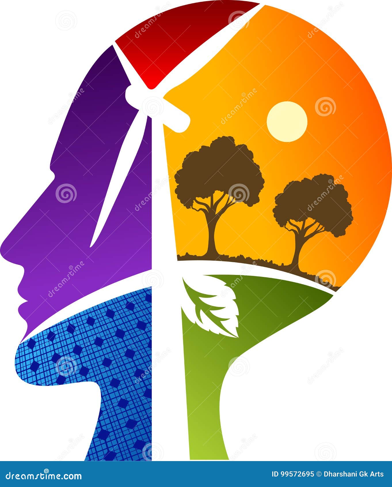 Logo de pensée vert illustration de vecteur. Illustration du élément ...