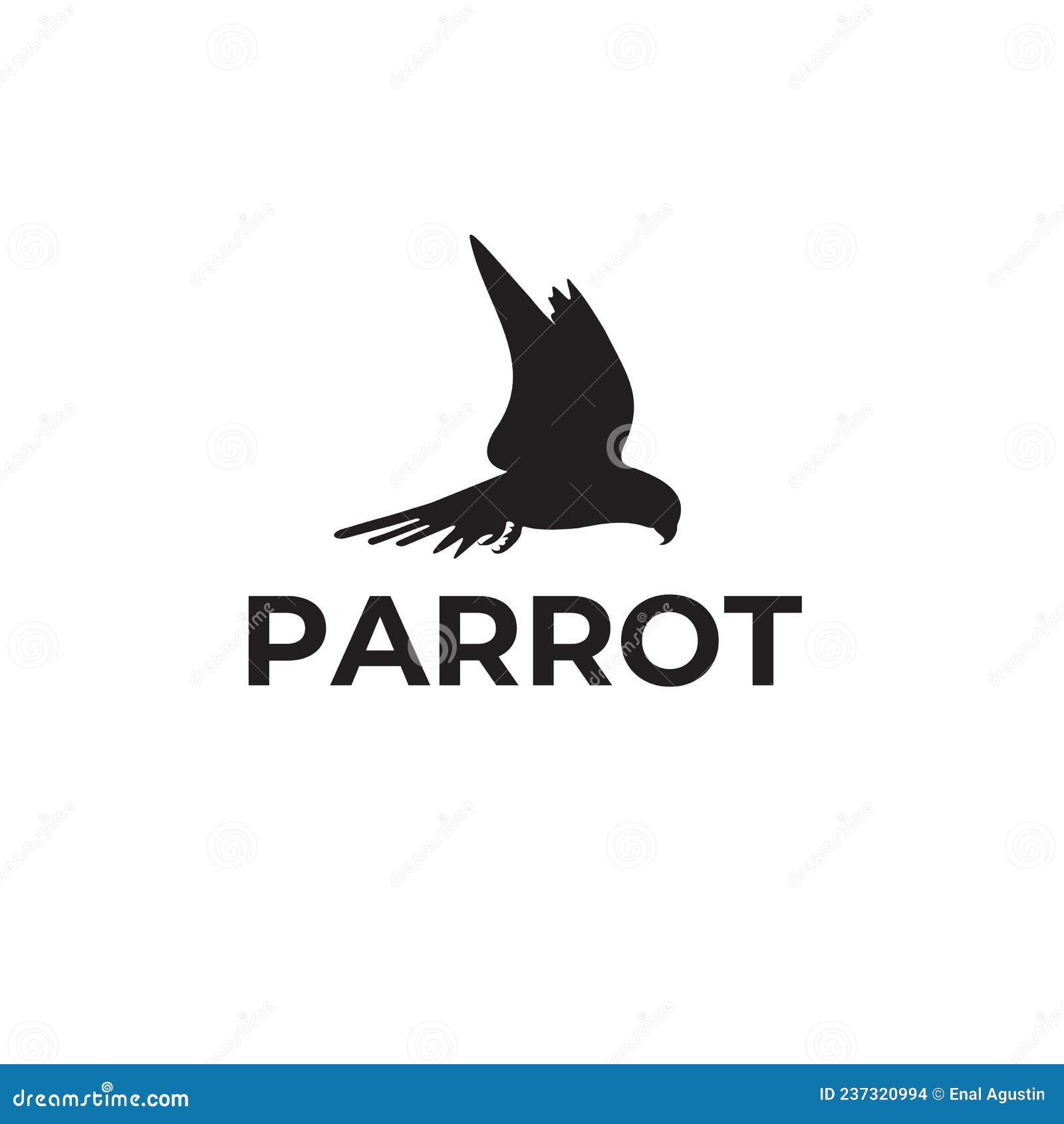 Logo De Perroquet Noir Volant Illustration de Vecteur - Illustration du ...