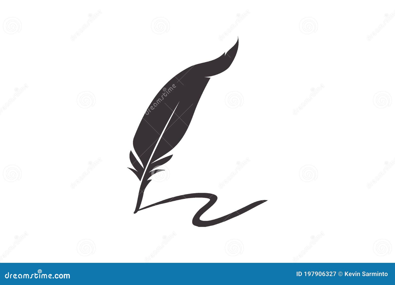 Logo de pluma stock de ilustración. Ilustración de forma - 197906327