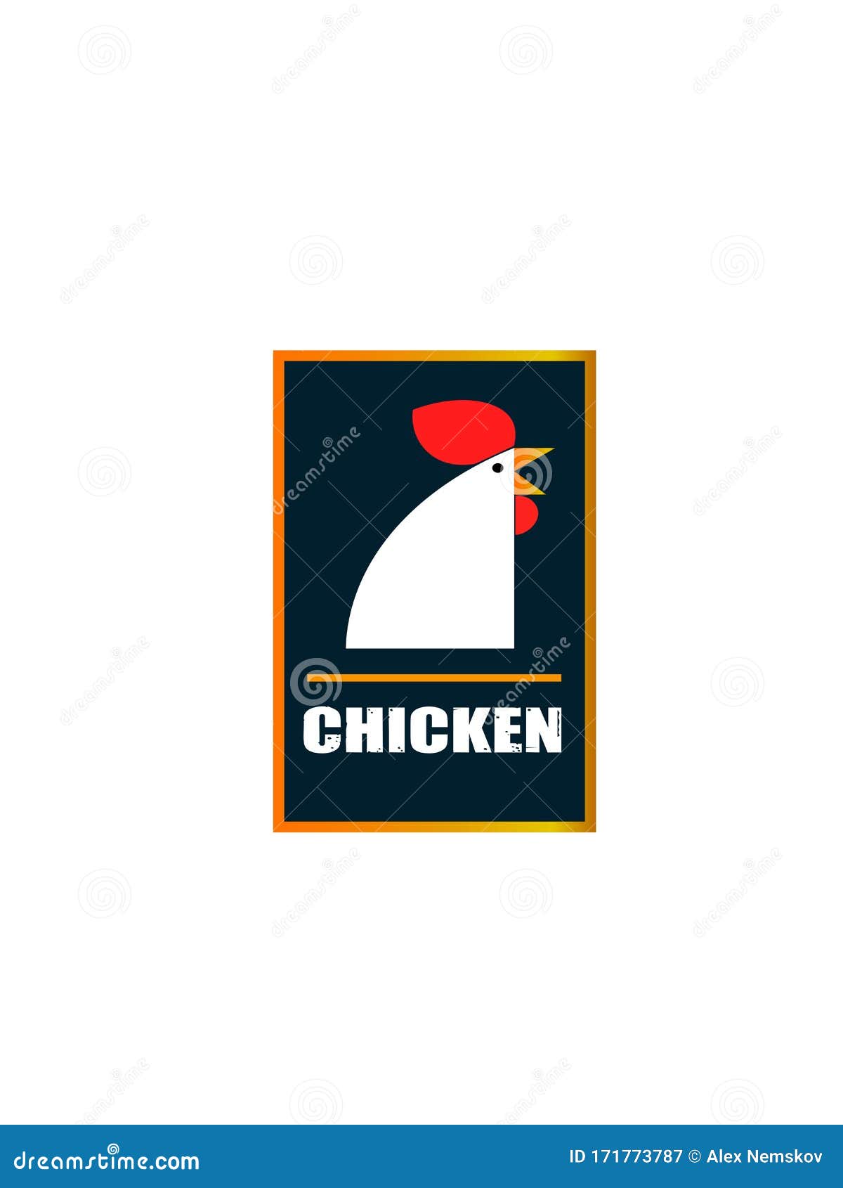 Logo De Pollo Con Fondo Blanco Stock de ilustración - Ilustración de ...