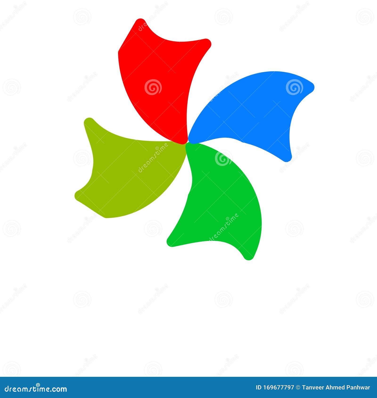 Logo De Quatre Couleurs Comme Un Ventilateur Illustration Stock ...