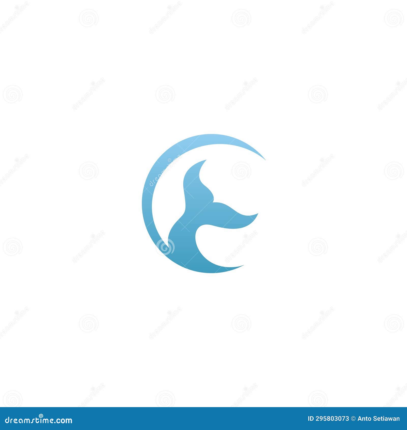 Logo De Queue De Baleine Simple. Logo De La Lune De Queue Illustration ...