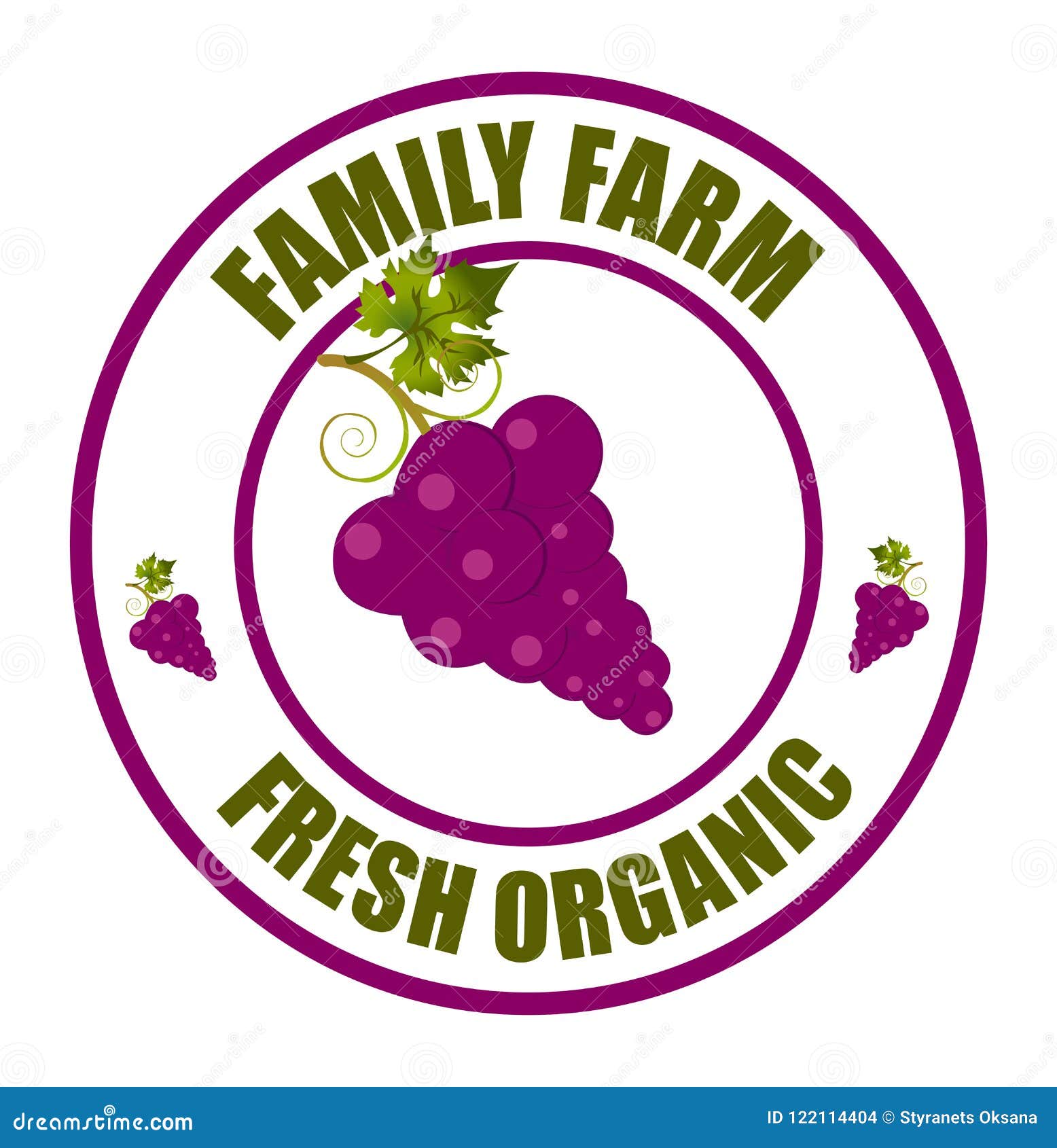 Logo de raisin illustration de vecteur. Illustration du couleur - 122114404