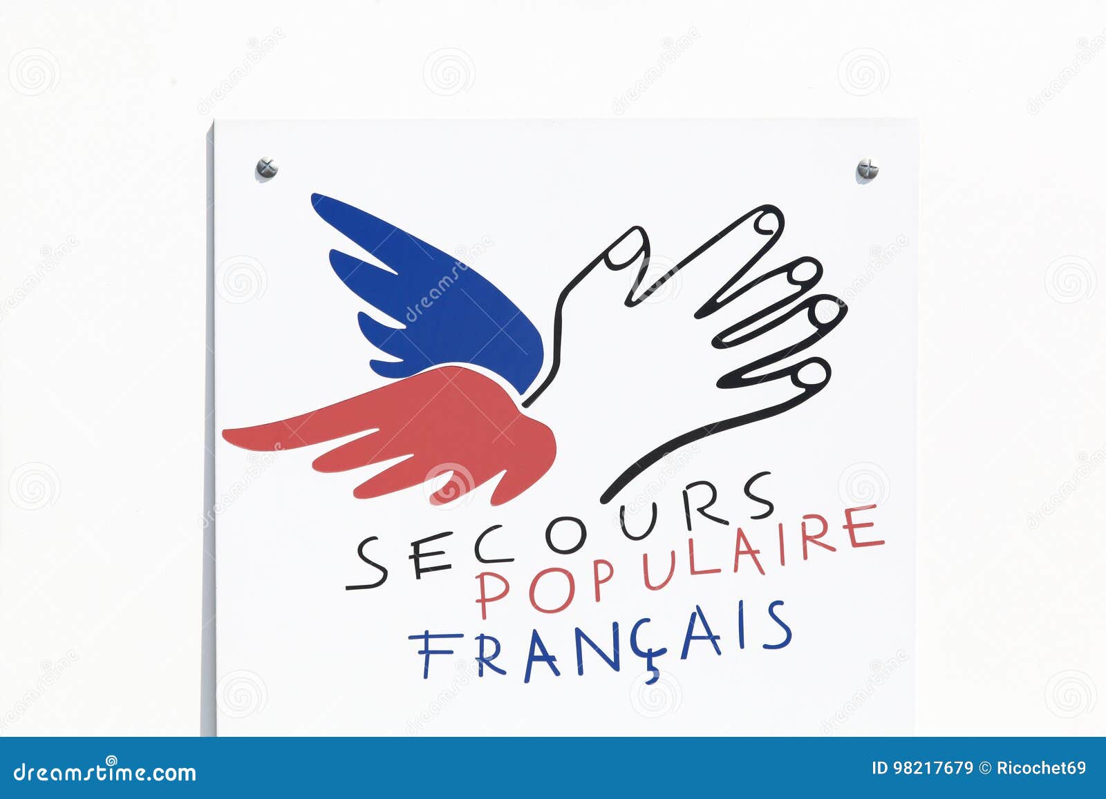 Logo De Secours Populaire Francais Sur Un Mur Image stock éditorial ...