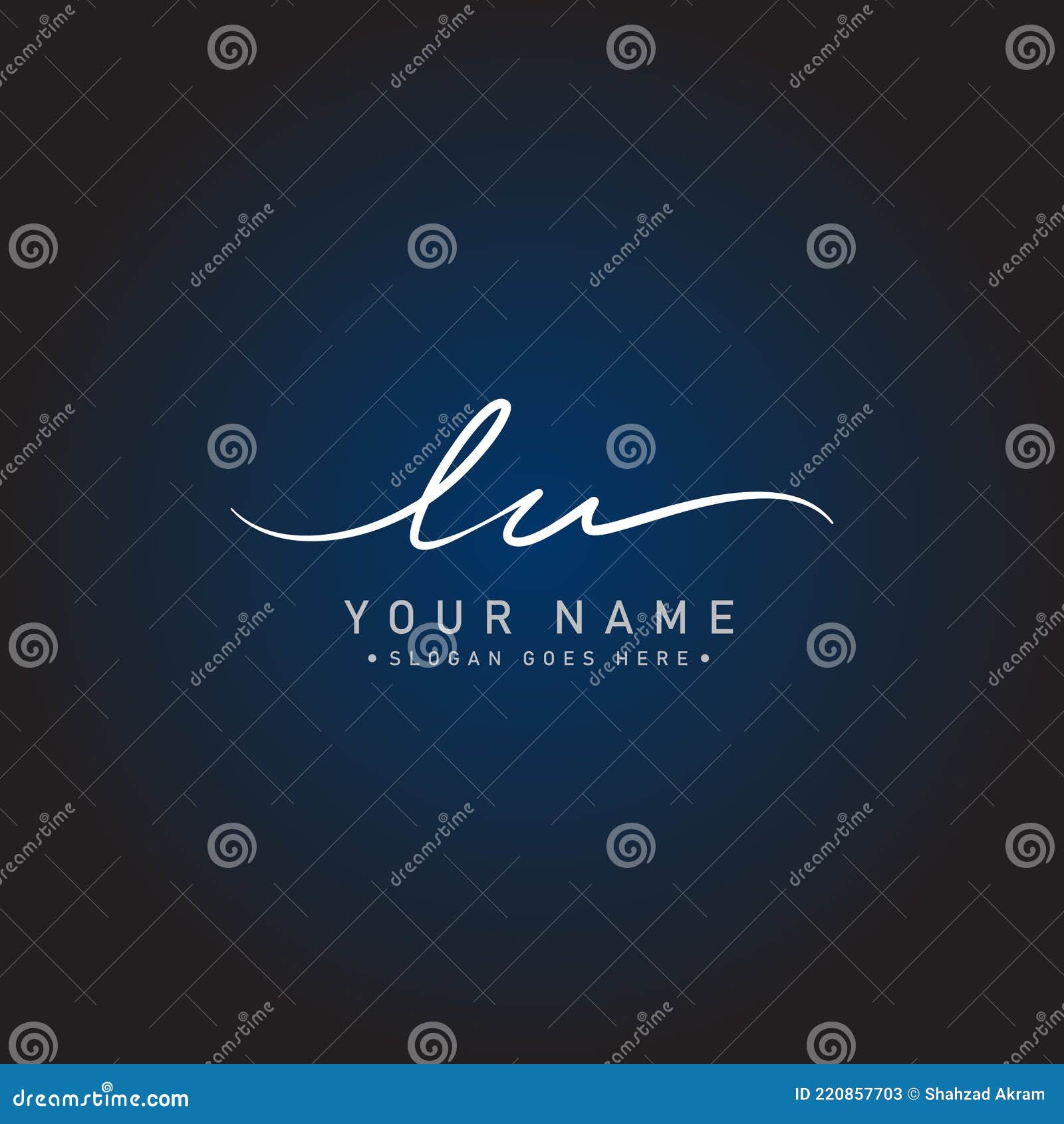 Logo De Signature Manuscrite De La Lettre Initiale Lu Illustration de ...