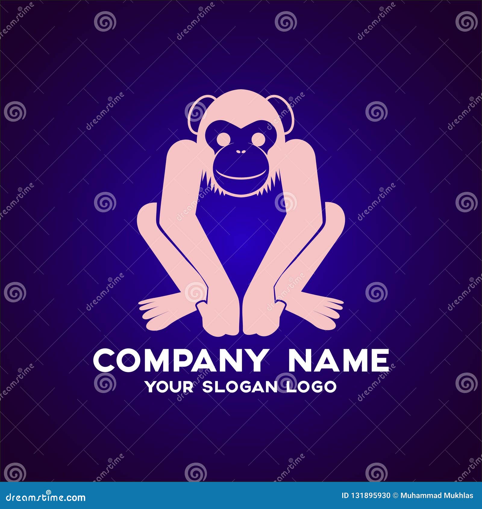 Logo de singe illustration de vecteur. Illustration du animal - 131895930