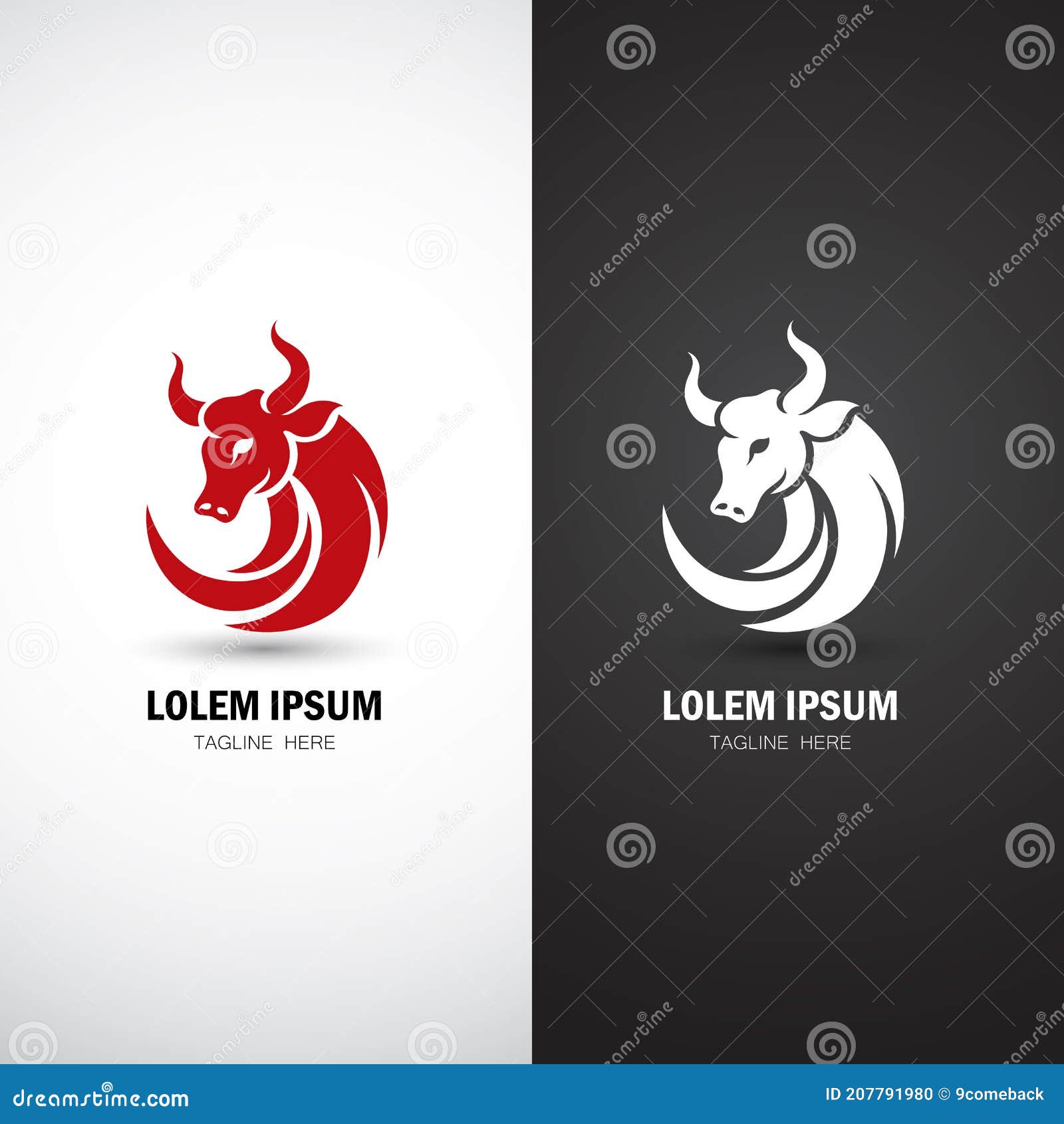 Logo de taureaux illustration stock. Illustration of graphisme - 207791980