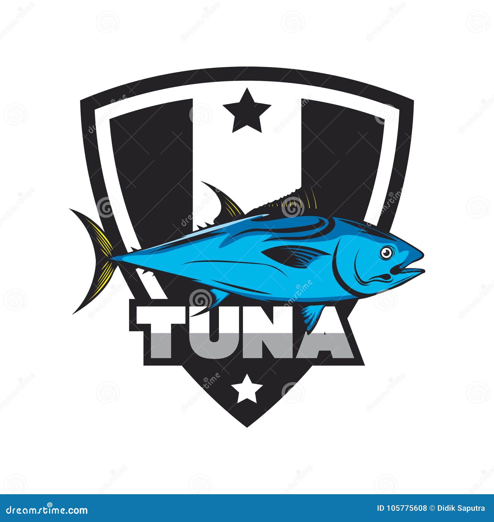 Logo de thon illustration de vecteur. Illustration of dessin - 105775608