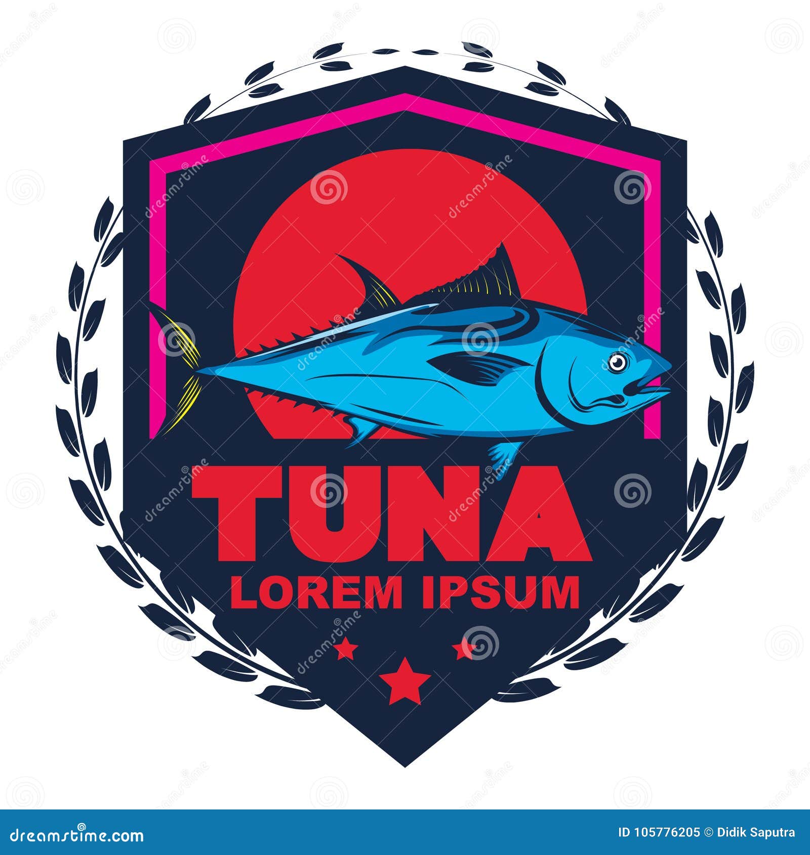 Logo de thon illustration de vecteur. Illustration du animal - 105776205