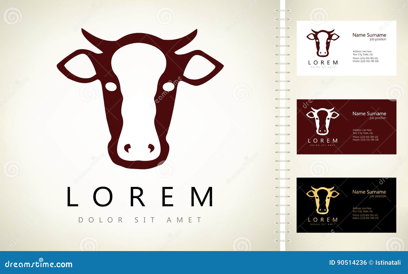 Logo de vache illustration de vecteur. Illustration du tête - 90514236