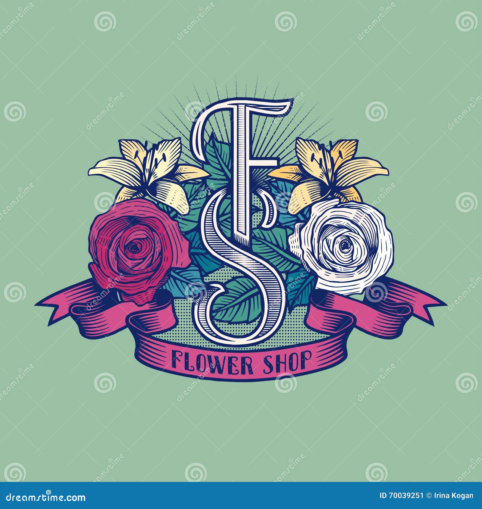 Logo De Vecteur De Fleuriste Illustration Stock - Illustration du ...