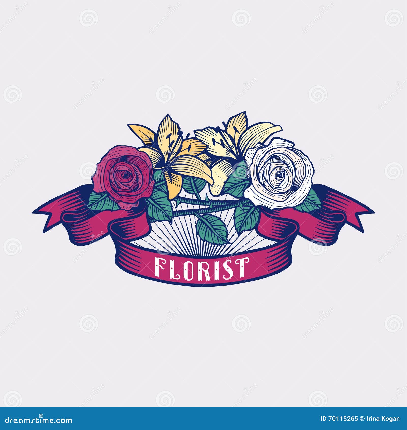 Logo De Vecteur De Fleuriste Illustration Stock - Illustration du ...