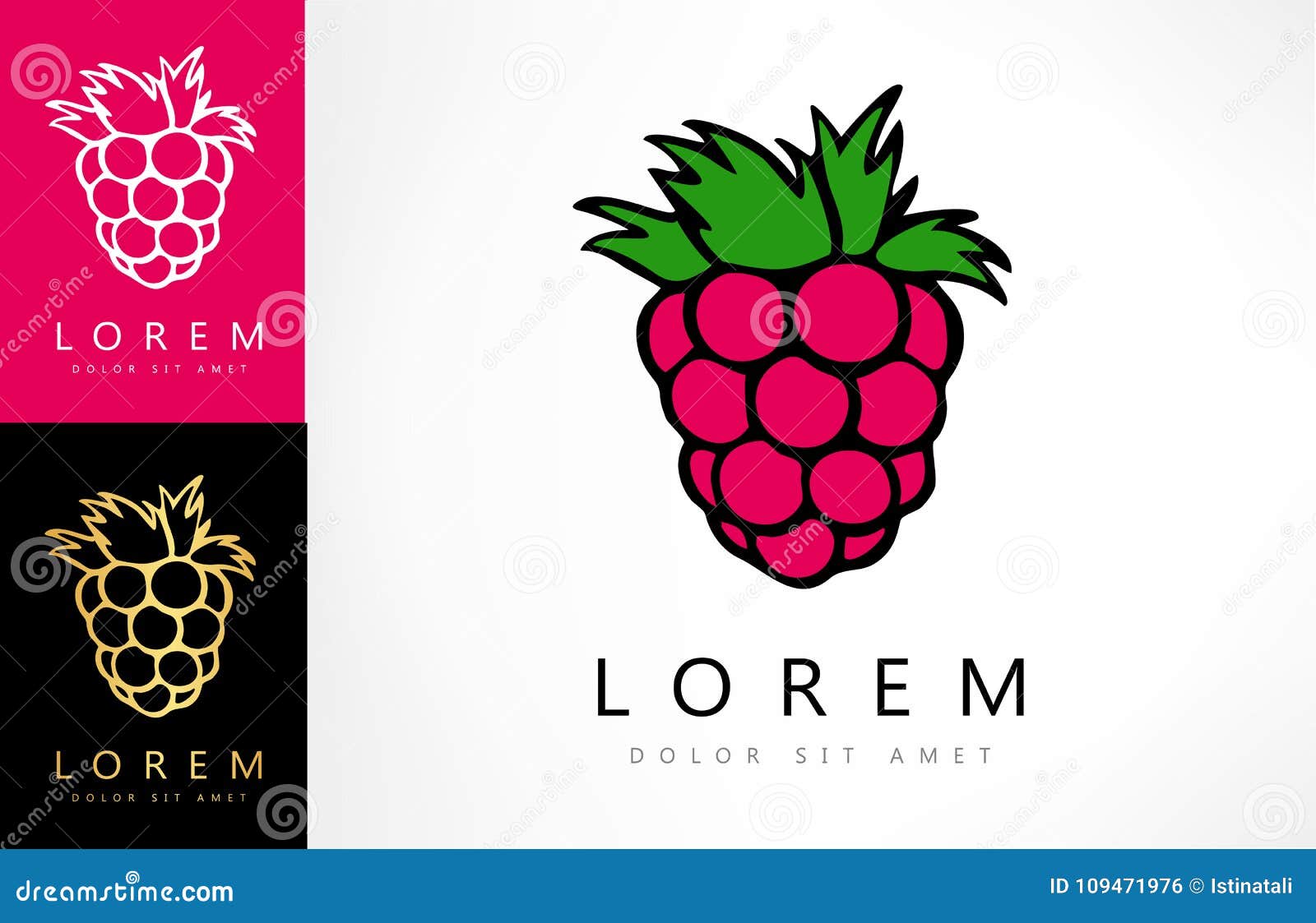 Logo De Vecteur De Framboises Illustration de Vecteur - Illustration of ...