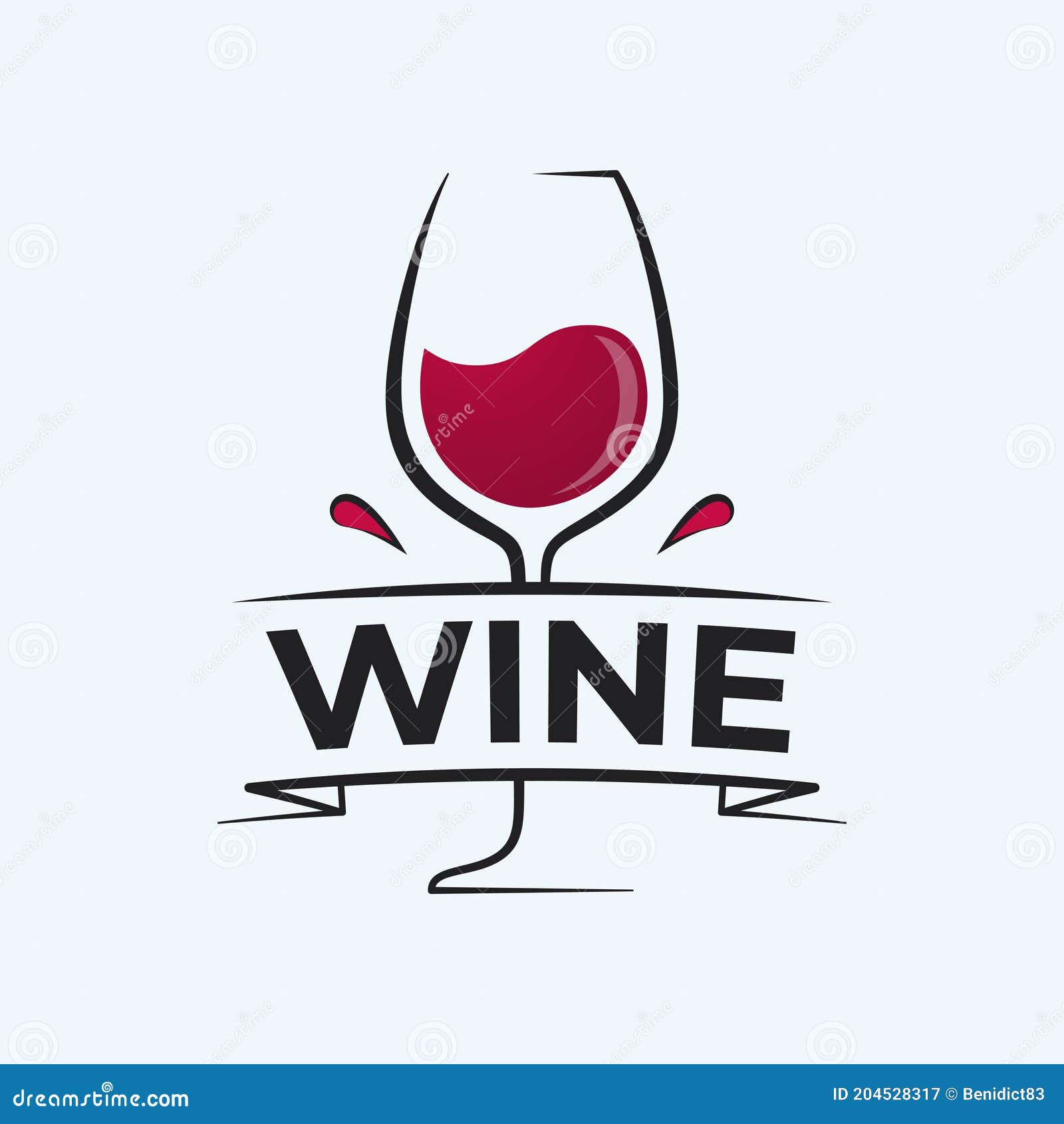 Logo De Vino Con Copa De Vino Sobre Fondo Blanco Ilustración del Vector ...