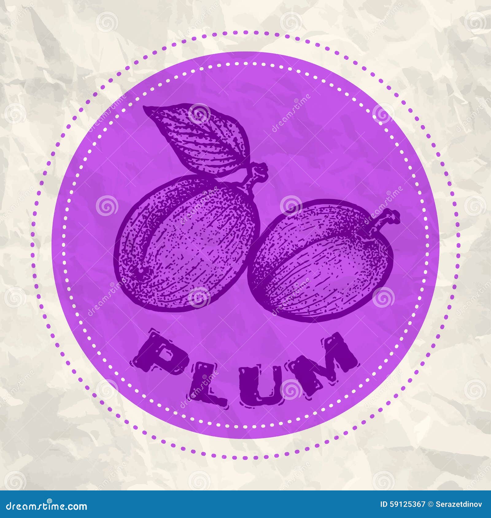 Logo de vintage de prune illustration de vecteur. Illustration du frais ...