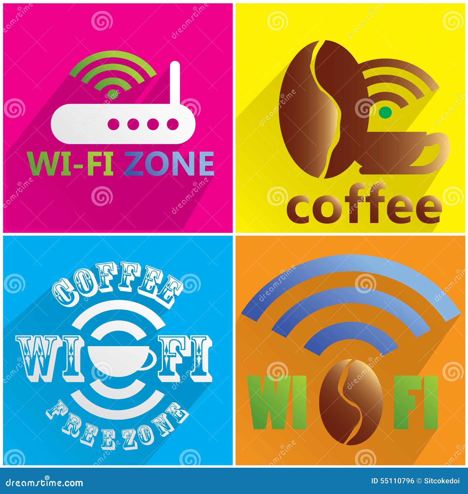 Logo de wifi de café illustration de vecteur. Illustration du retrait ...
