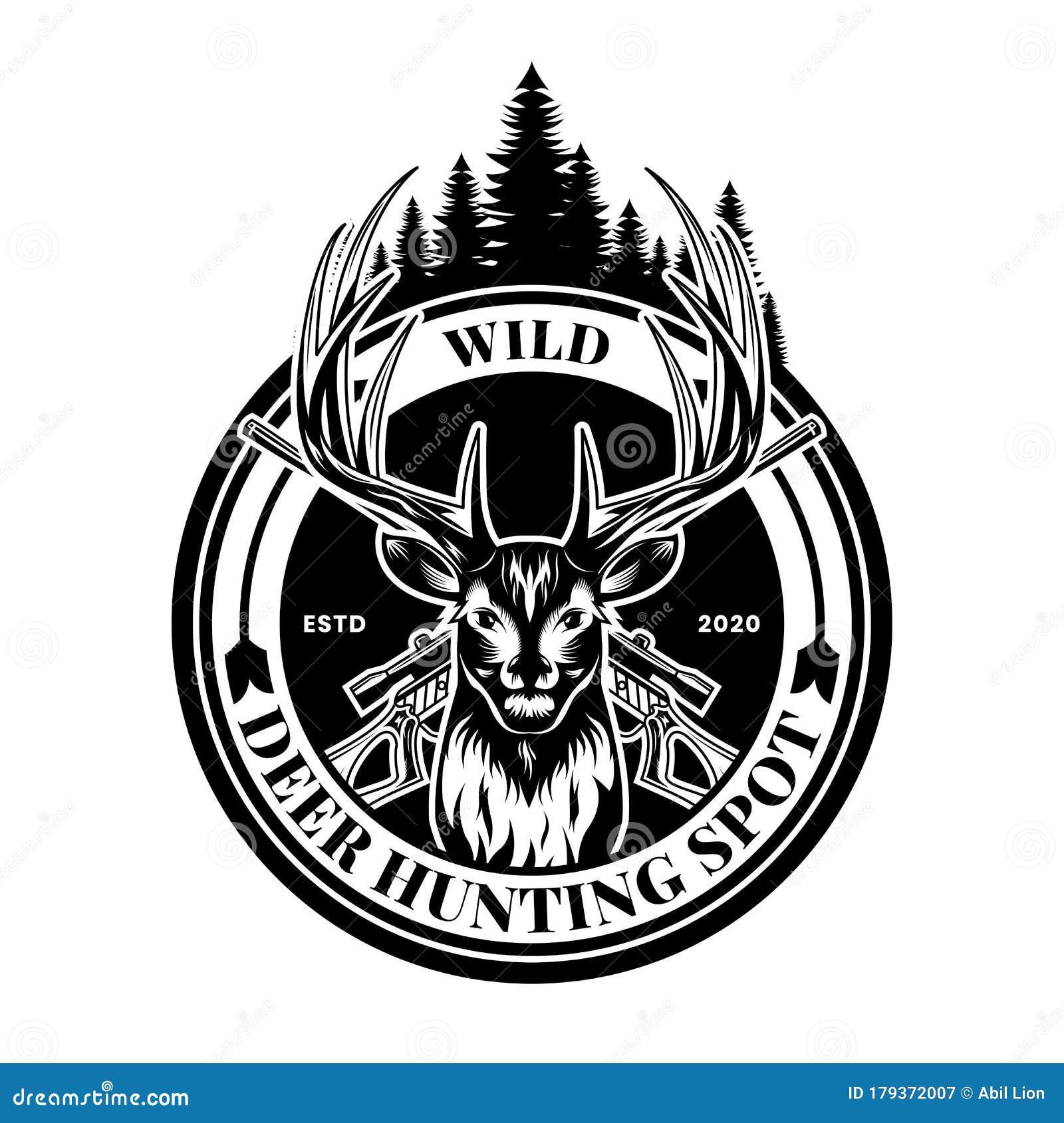 The Logo of the Deer Cap Deer Hunter Stock Vector - Illustration of ...
