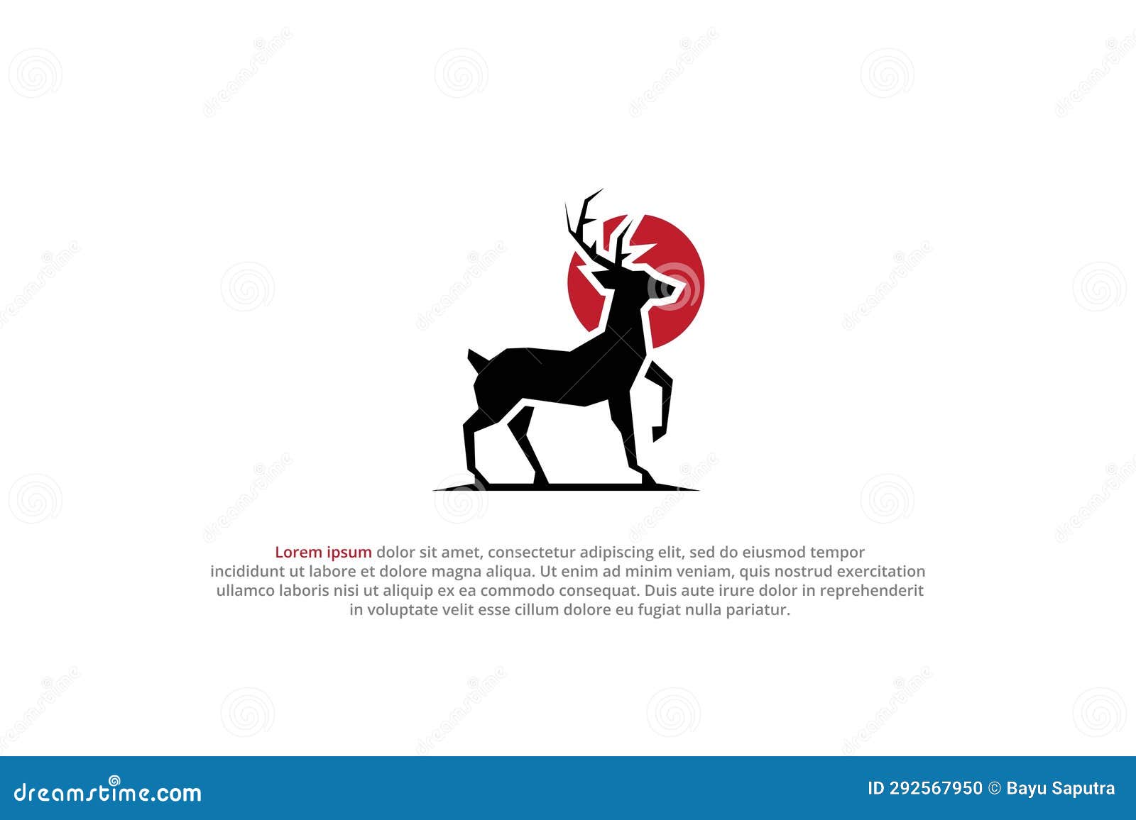 Logo Deer Silhouette and Sunset Japanese Stock Illustration ...